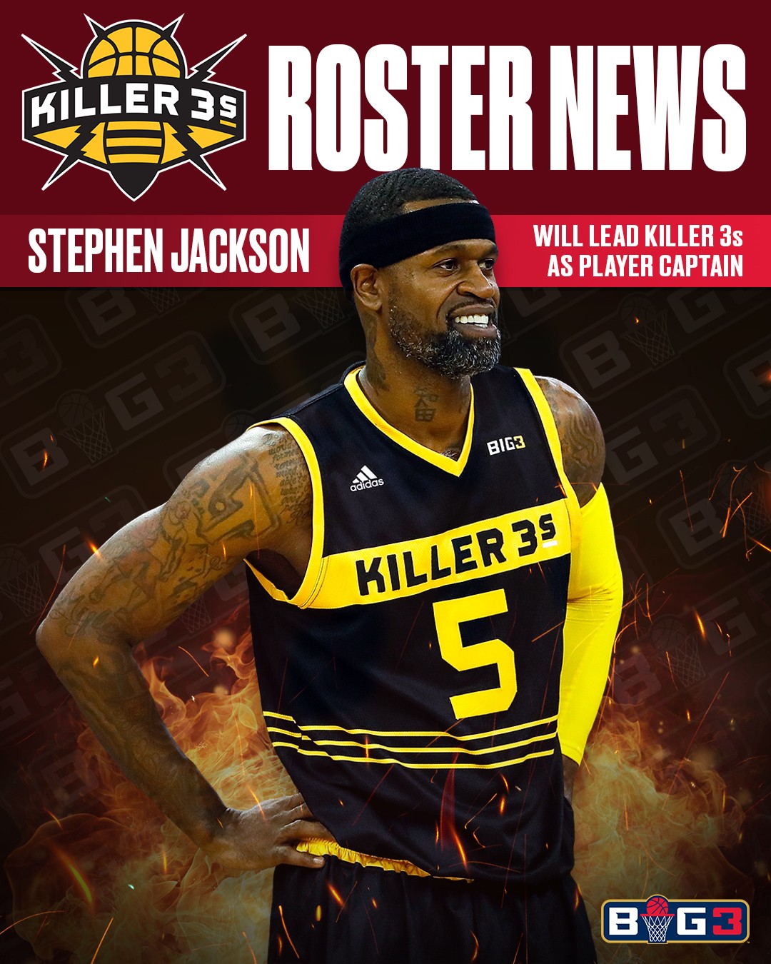Stephen Jackson Named Captain of Killer 3's – BIG3